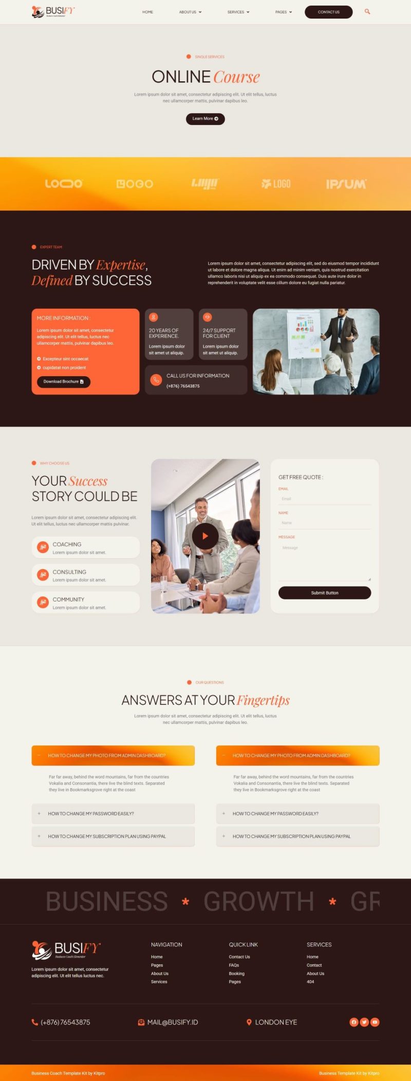 Busify - Business Coach Elementor Template Kit by Kitpro | ThemeForest