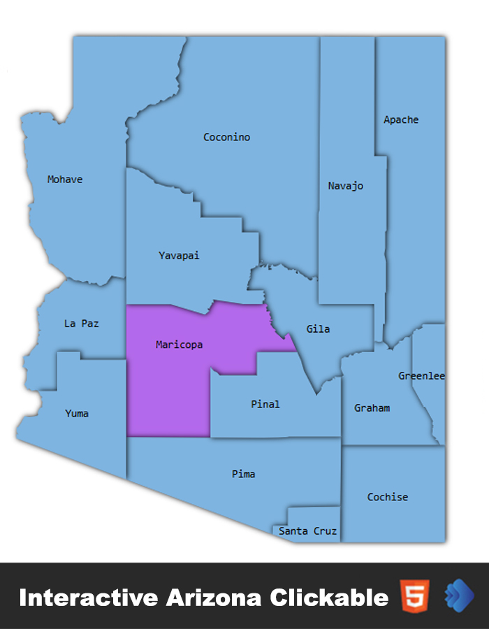 Interactive Arizona Clickable MAP by freelancertajulrasel | CodeCanyon
