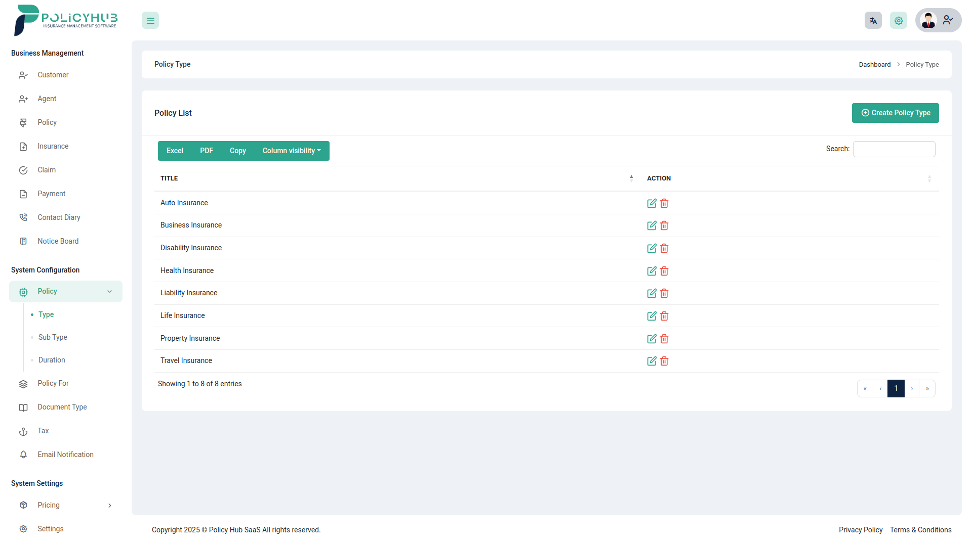 PolicyHub SaaS - Insurance Management Software by smartwebinfotech