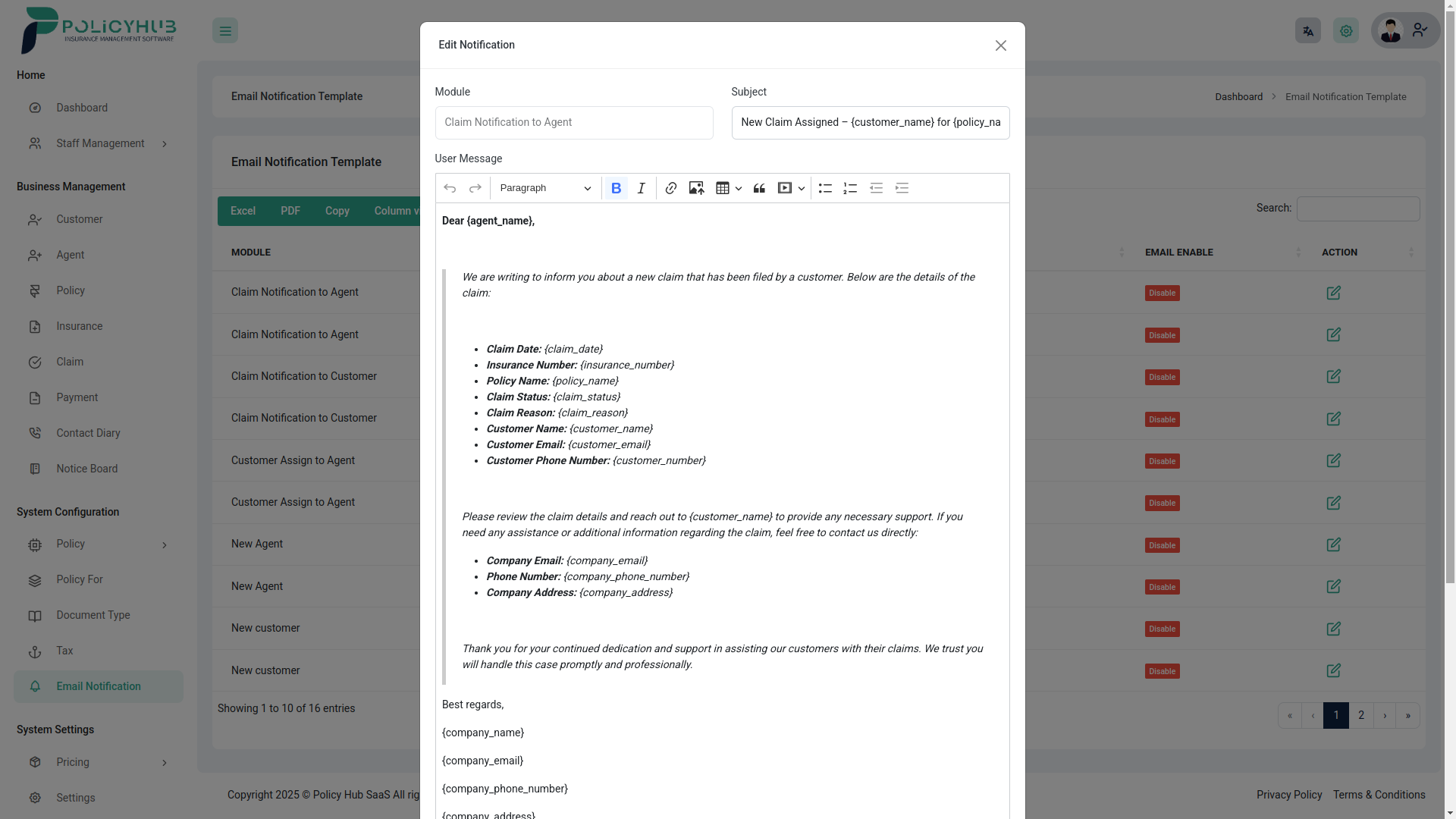 PolicyHub SaaS - Insurance Management Software by smartwebinfotech