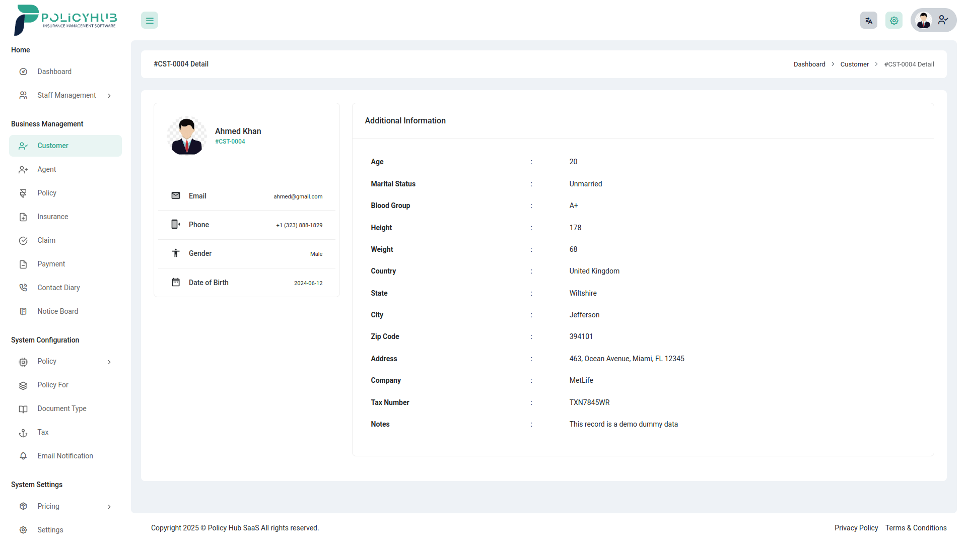 PolicyHub SaaS - Insurance Management Software by smartwebinfotech