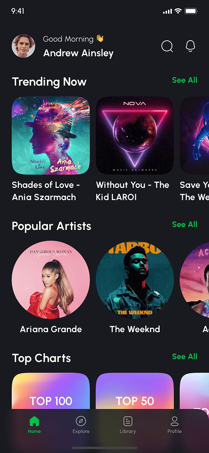 Hearme Pro - Music Streaming & Podcast React Native CLI App Ui Kit by lalastudio12