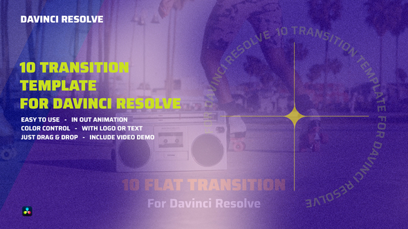Flat Transition I Davinci Resolve, DaVinci Resolve Templates | VideoHive