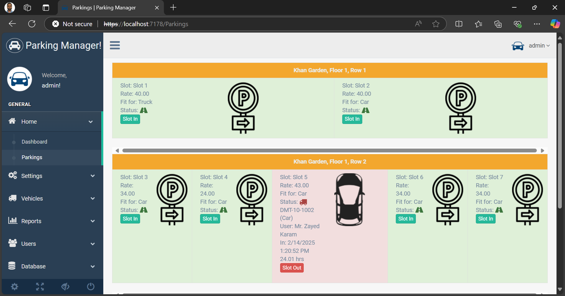 Parking Manager | Car and Vehicles| EF Core | NET 9 | MSSQL | C# by ...