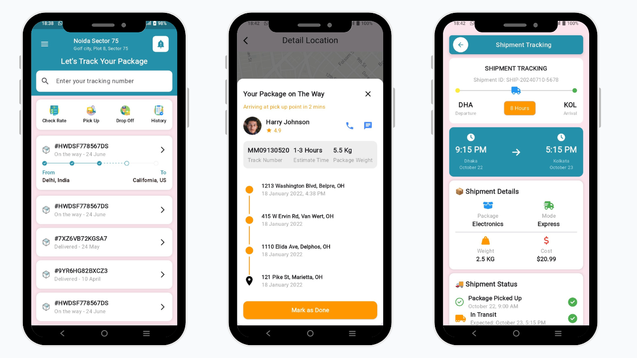 Shipment Delivery App | Flutter Template | Shipping App | Package ...