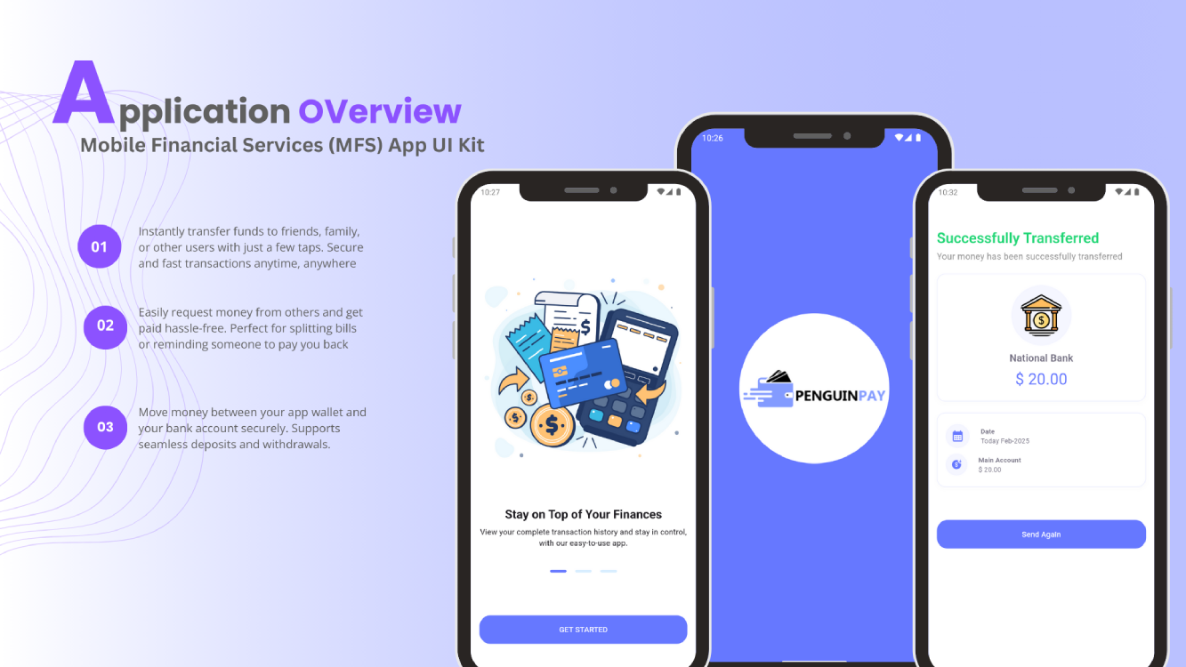 Flutter Complete Mobile Financial App UI Kit | MFS by penguindev | CodeCanyon