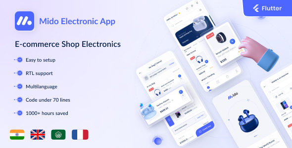 Mido – Electronics eCommerce App Flutter Ui Kit by PixelStrap | CodeCanyon