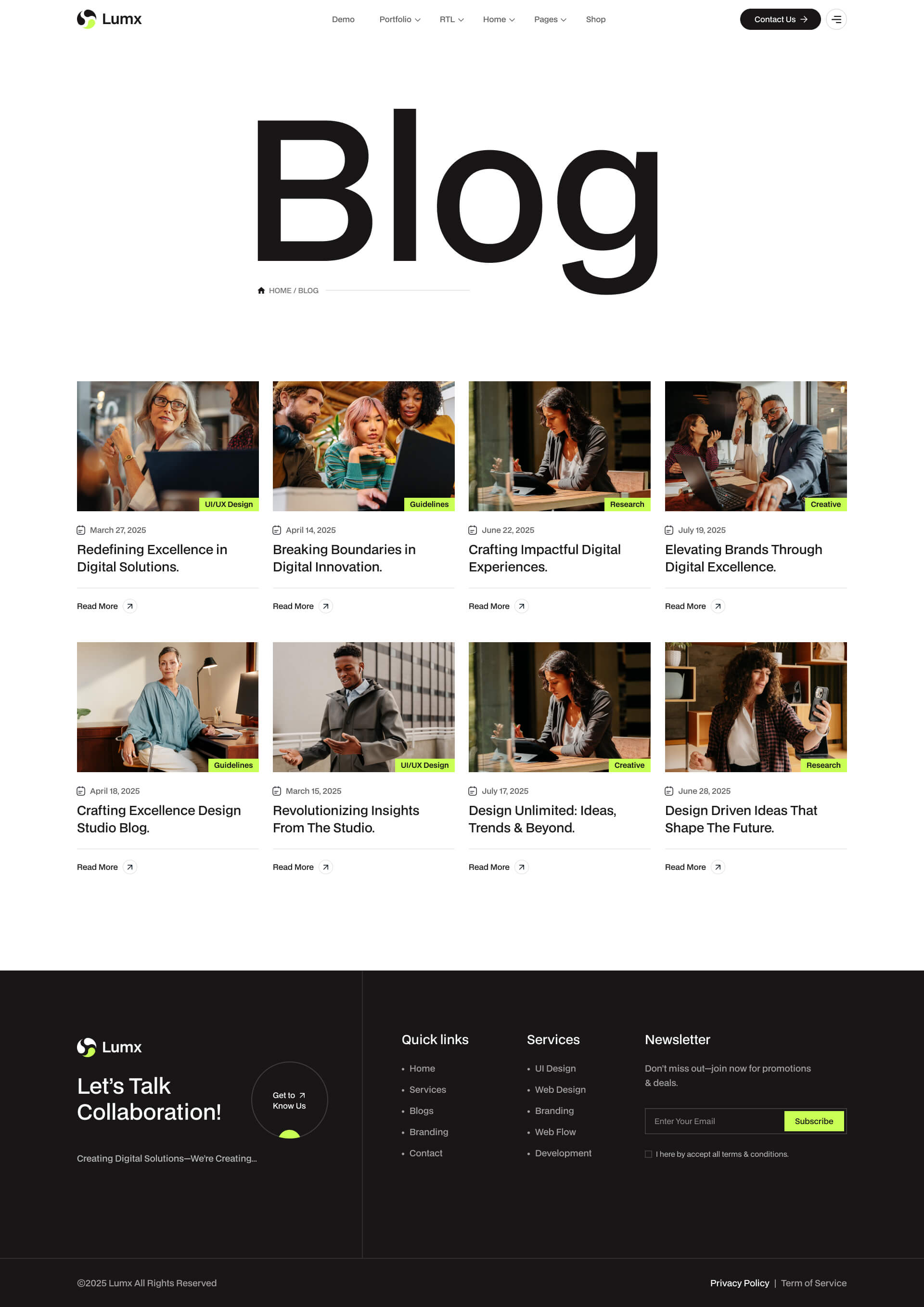 Lumx - Digital Agency Figma Template by SoftCrafty | ThemeForest