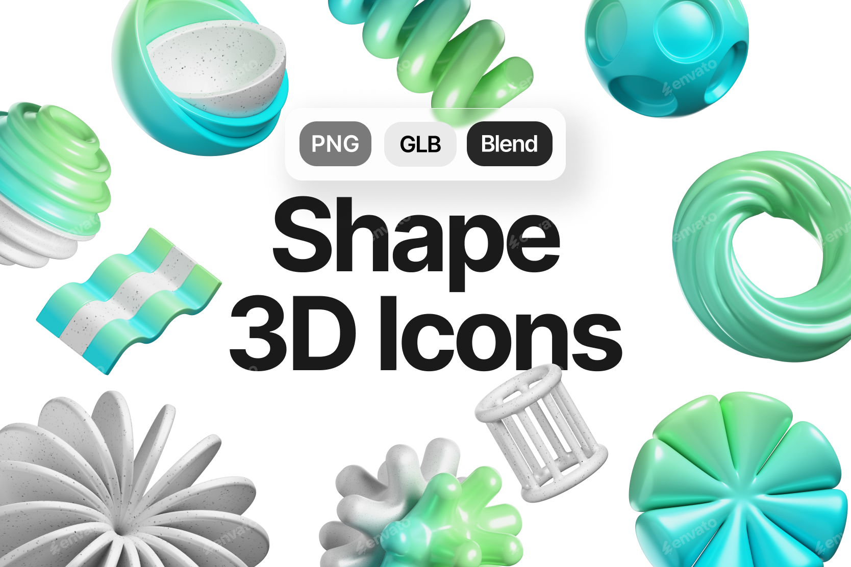 3D Geometry Shape Icons Pack, Graphics | GraphicRiver