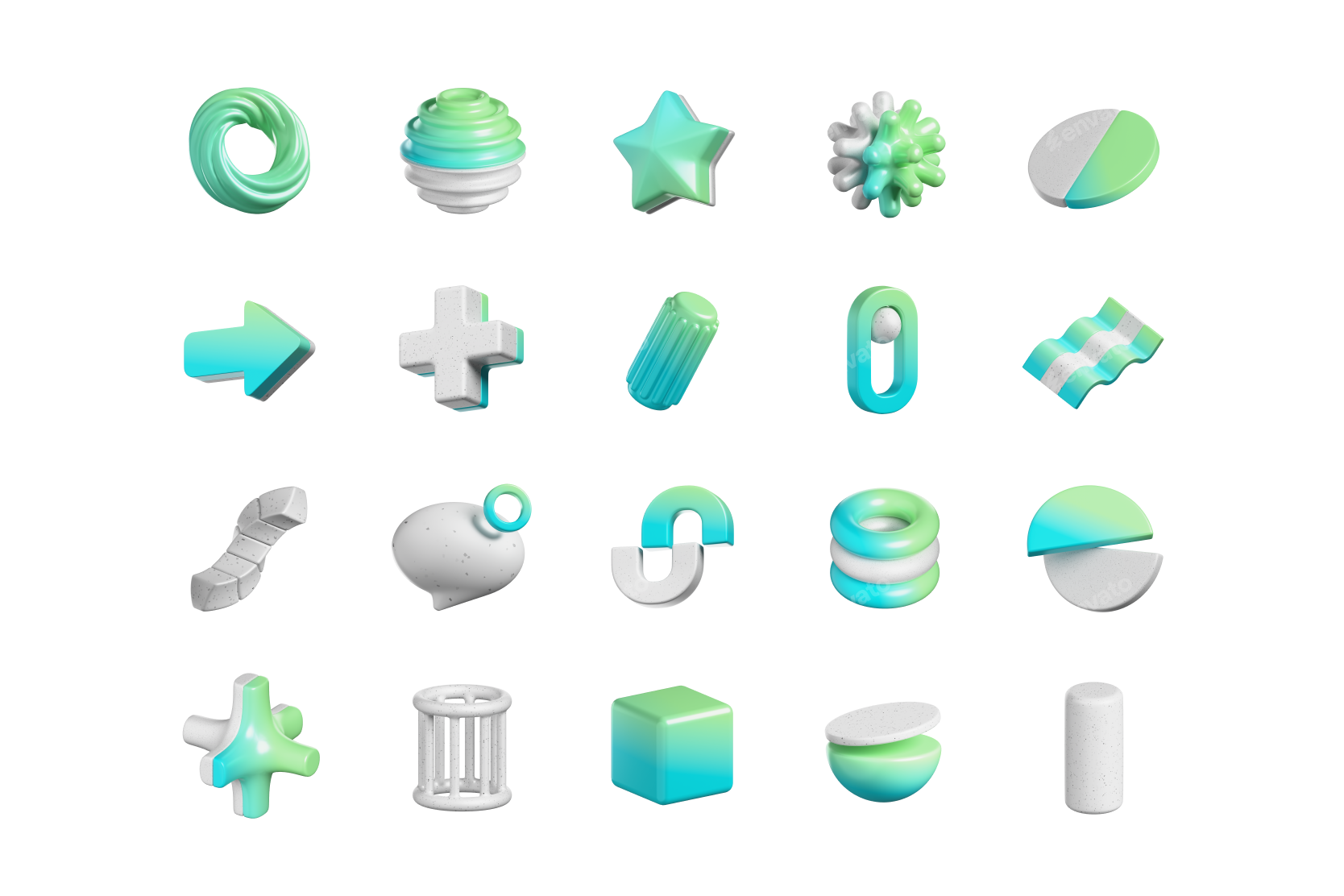3D Geometry Shape Icons Pack, Graphics | GraphicRiver