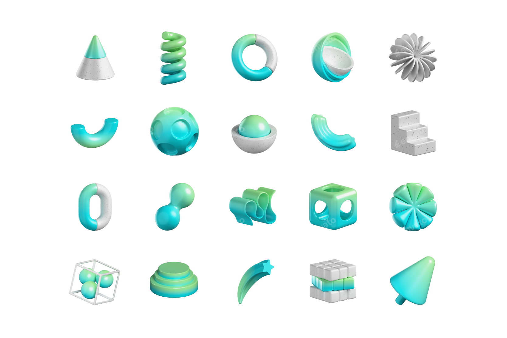 3D Geometry Shape Icons Pack, Graphics | GraphicRiver