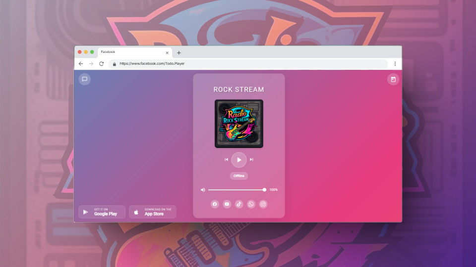 Radio Rock Stream - Todo Players HTML5 ShoutCast, Icecast by TodoPlayer
