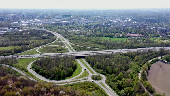 Motorway loop on Cologne highway, North Rhine-Westphalia, Germany ...