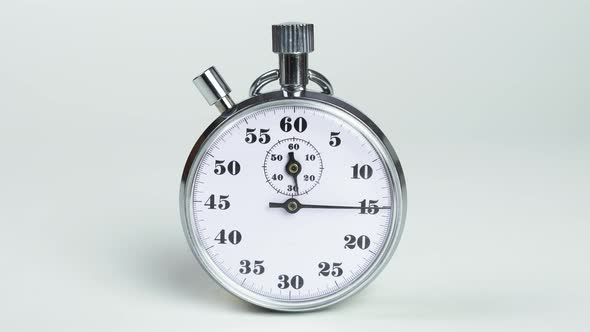 Close up of ticking stopwatch counts down the minute., Stock Footage