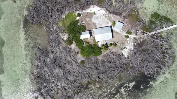 Slow upward spiral aerial of Little Money Key in the Florida Keys ...