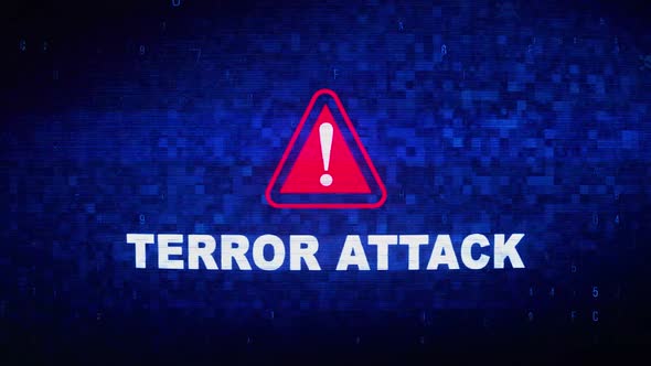 Terror Attack Text Digital Noise Twitch Glitch Distortion Effect Error ...