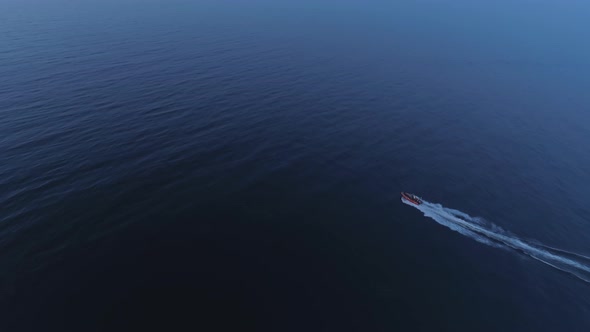 Search And Rescue SAR Lifeguard Rib Boat on Sea Aerial View, Stock Footage