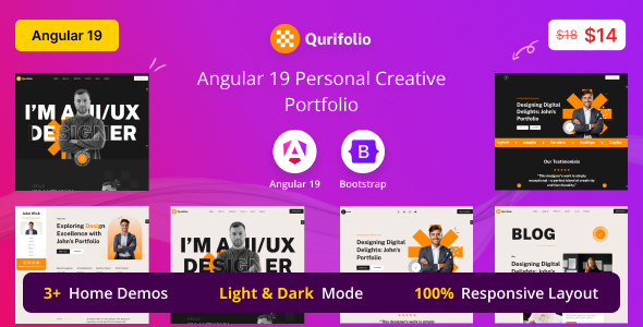 Qurifolio - Angular 19 Personal Creative Portfolio by Codebucks | ThemeForest