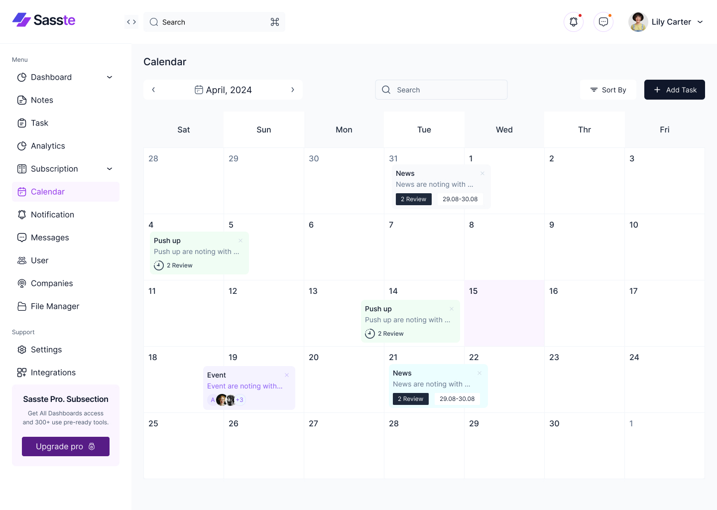 Saaste - Saas Admin Dashboard Figma UI Template Kit by QuomodoTheme