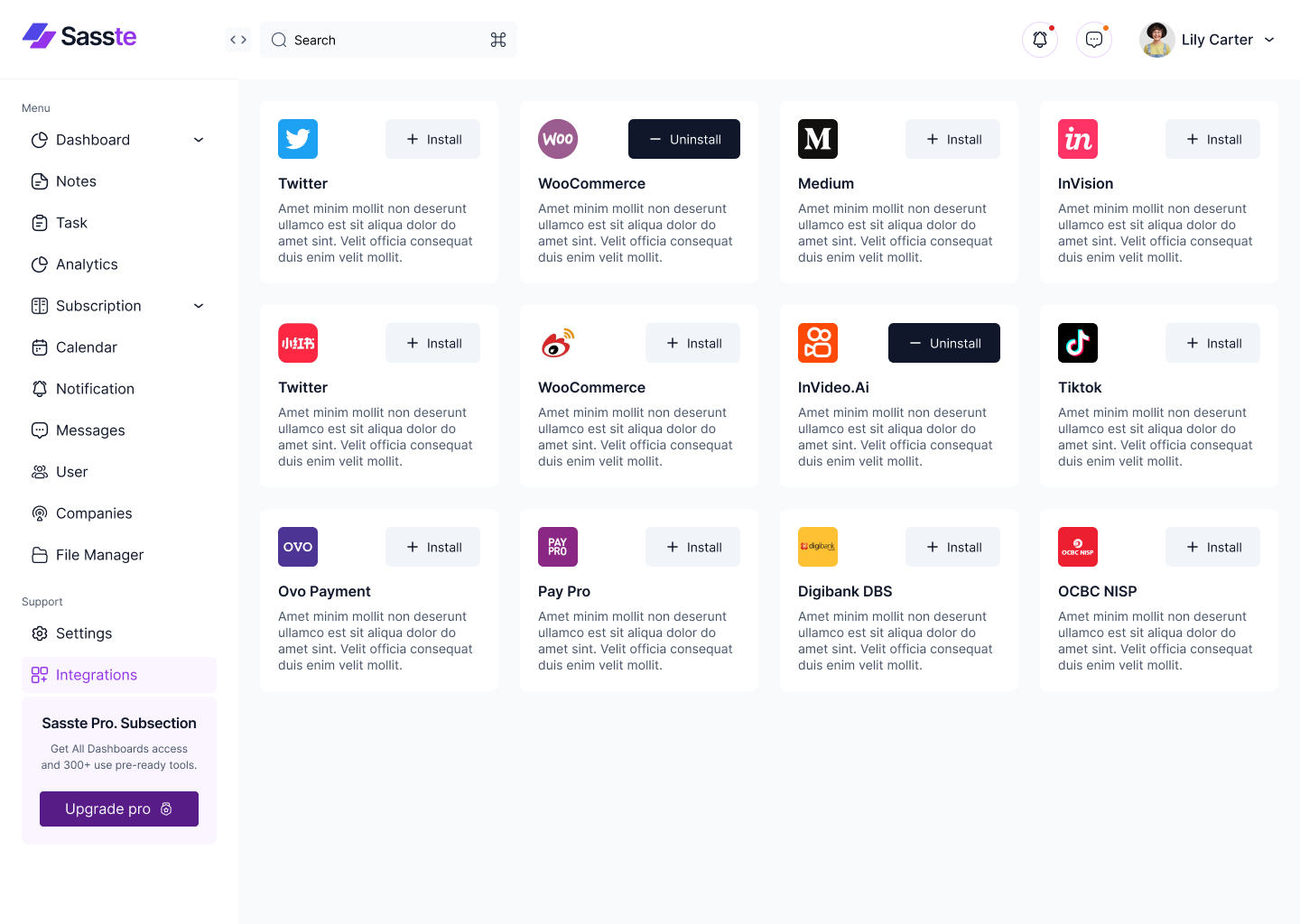 Saaste - Saas Admin Dashboard Figma UI Template Kit by QuomodoTheme