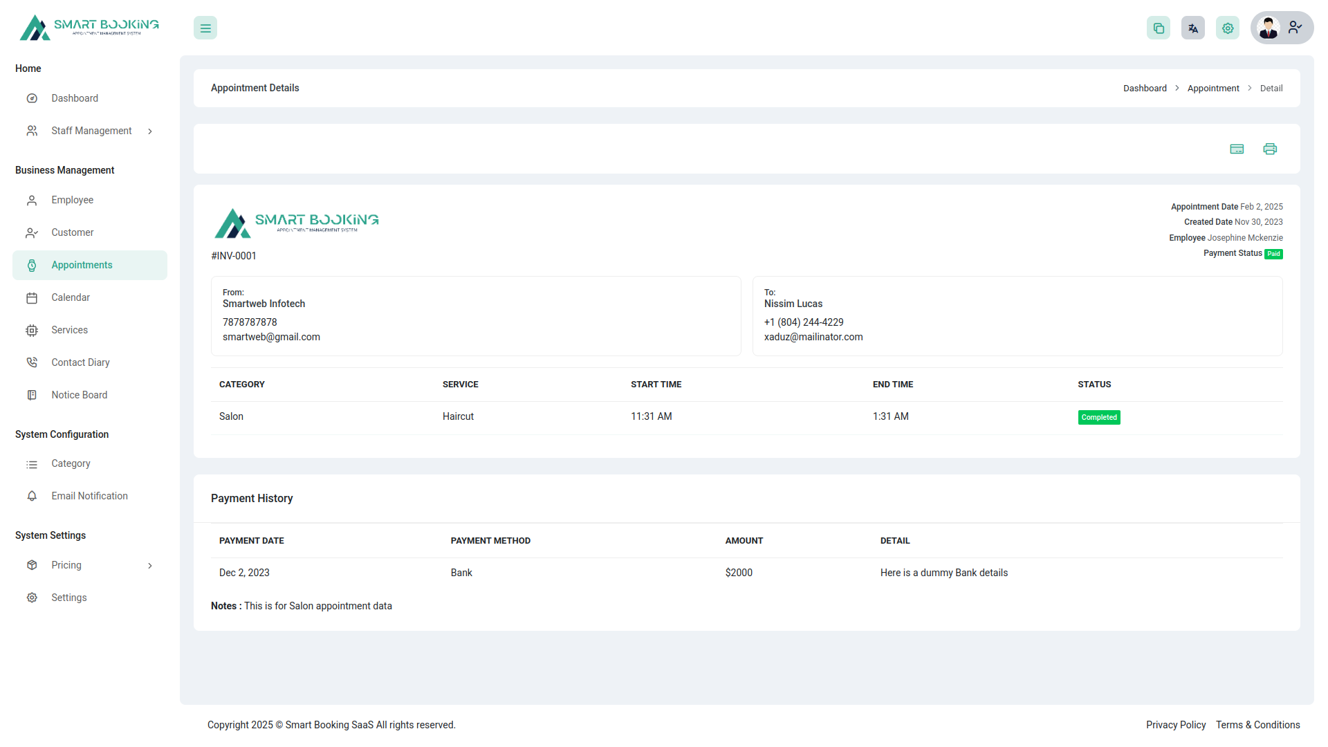 Smart Booking SaaS - Appointment Management System by smartwebinfotech