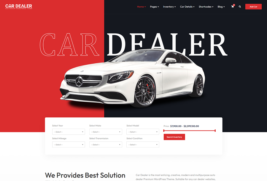 Car Dealer - Automotive Responsive WordPress Theme by ...