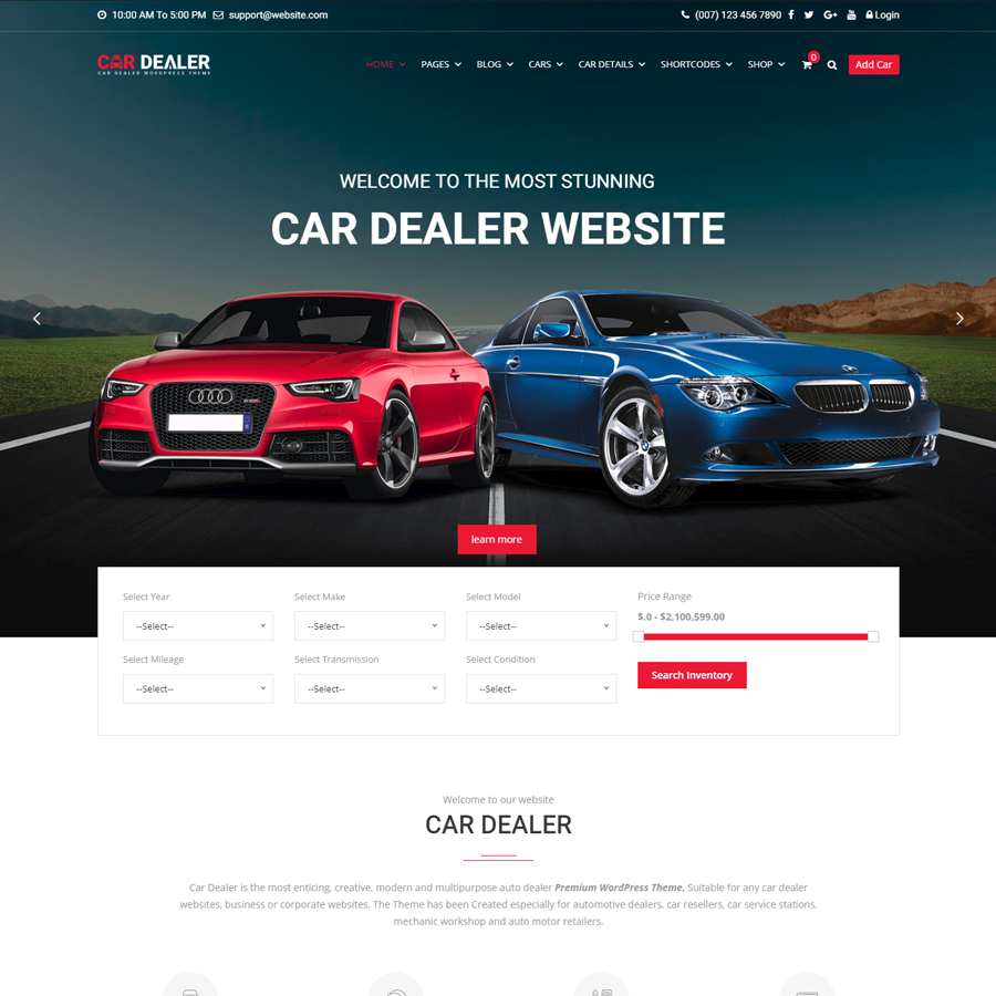 Car Dealer - Automotive Responsive WordPress Theme by ...