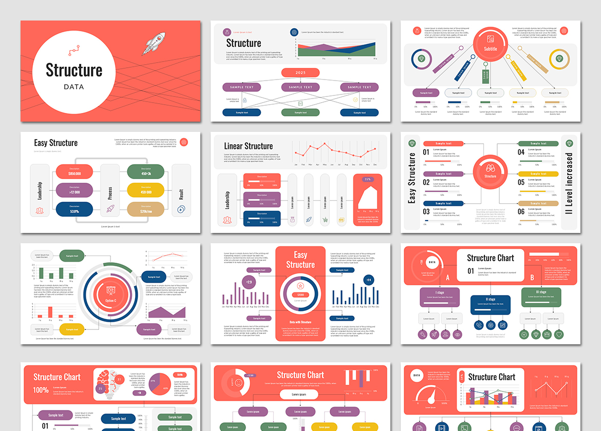 Structure Data PowerPoint Presentation Template, Presentation Templates