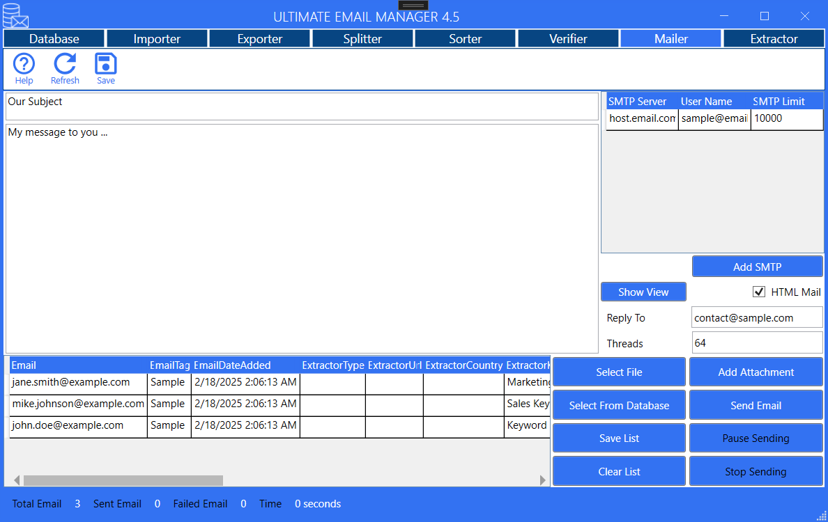 Ultimate Email Manager- Email Database, Sender, Verifier, Sorter and ...