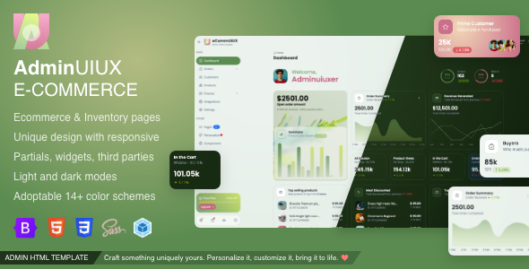 eCommUIUX Ecommerce & Inventory Admin Dashboard Bootstrap 5 HTML ...