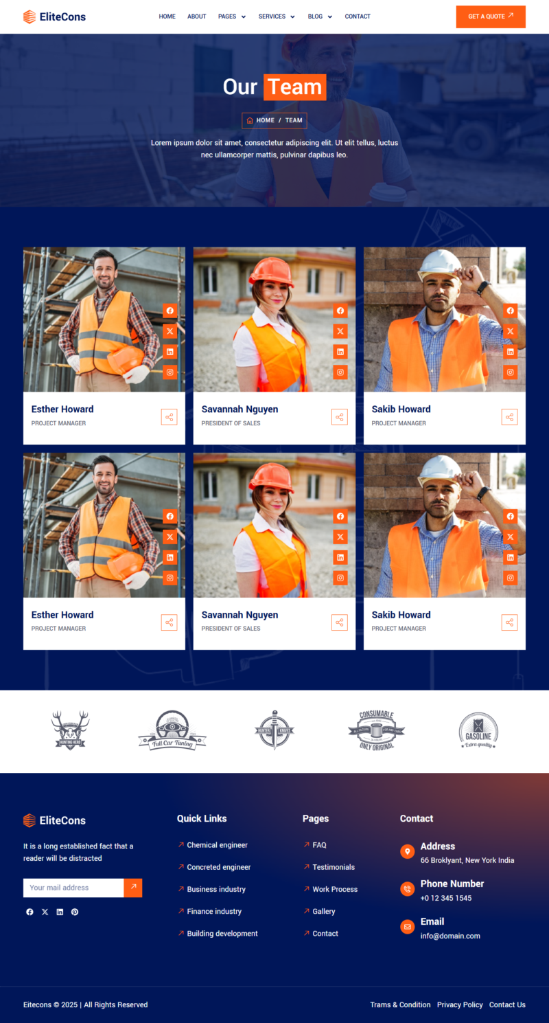 Elitecons - Construction Building Elementor Pro Template Kit by starplate