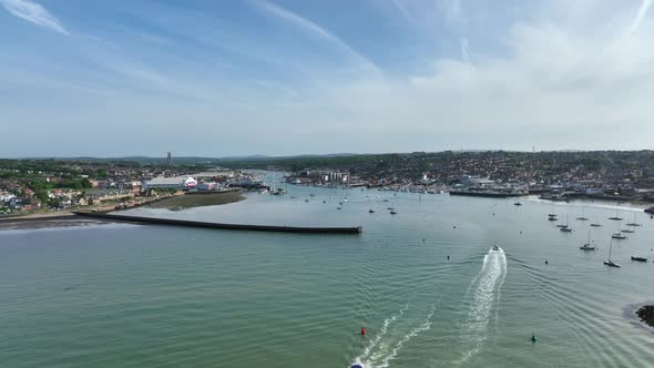 Cowes a Beautiful Waterfront Town on the Isle of Wight in the UK Aerial ...