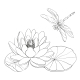 Water Lily and Dragonfly., Vectors | GraphicRiver