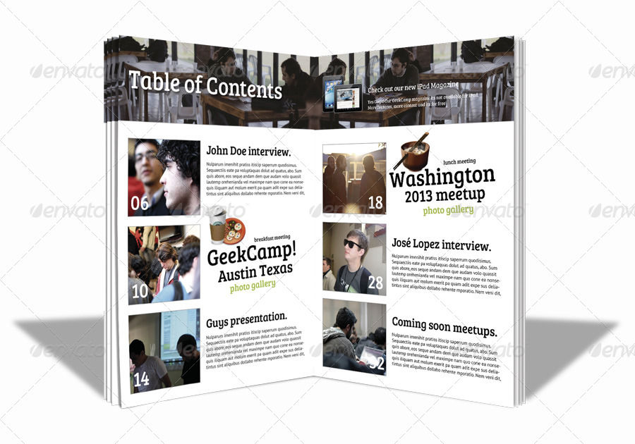 Barcamp-Geekcamp Magazine Template, Print Templates | GraphicRiver