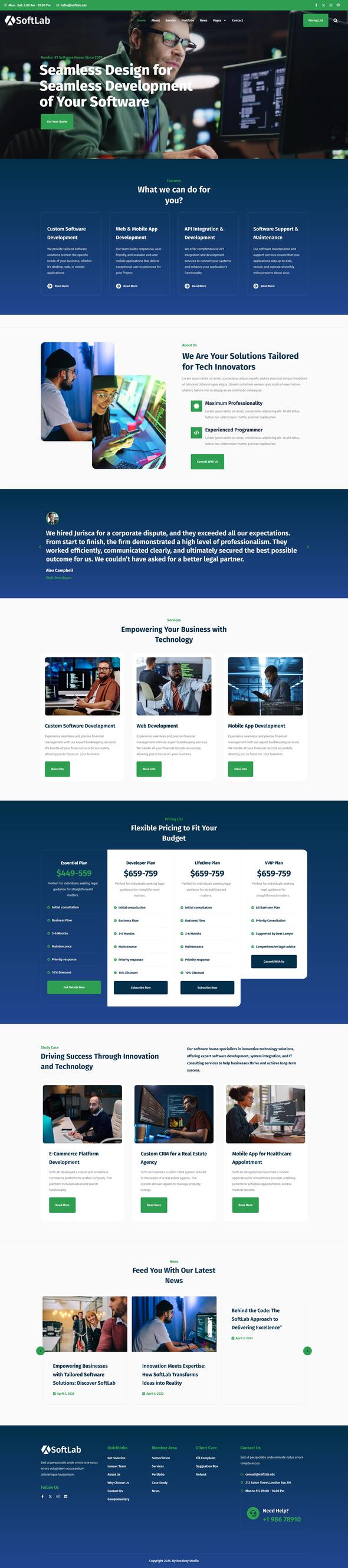 SoftLab - Technology & Software SaaS Elementor Pro Template Kit by ...