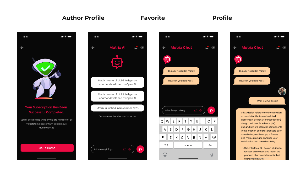 Matrix – AI Chatbot App | GPT-Powered React Native Template by codeforge0