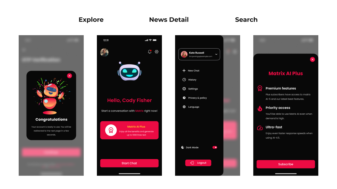 Matrix – AI Chatbot App | GPT-Powered React Native Template by codeforge0