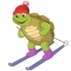 Turtle. Skiing., Vectors | GraphicRiver