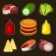 Burger Icons Set, Vectors | GraphicRiver