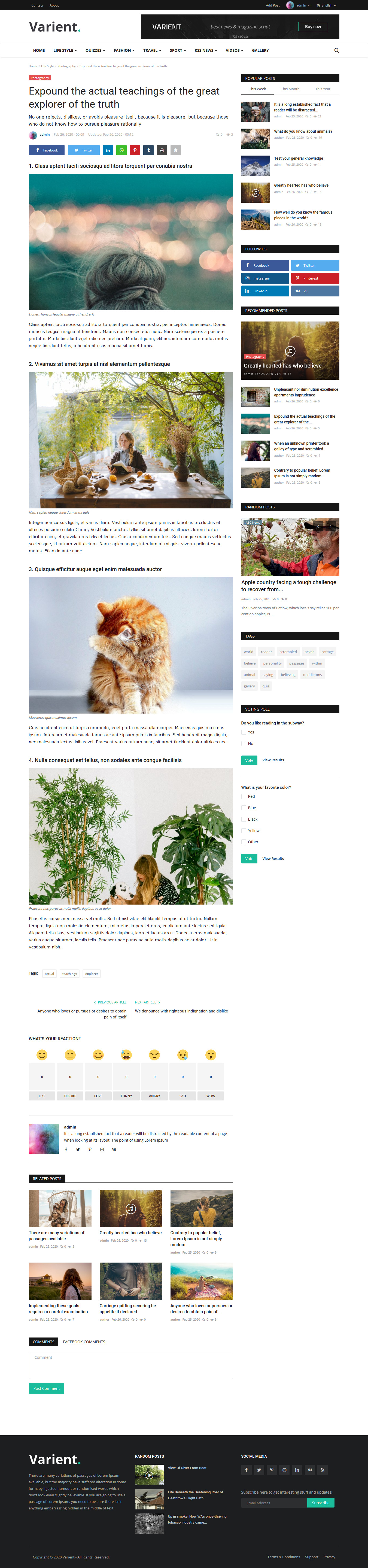 Varient - News & Magazine Script by Codingest | CodeCanyon