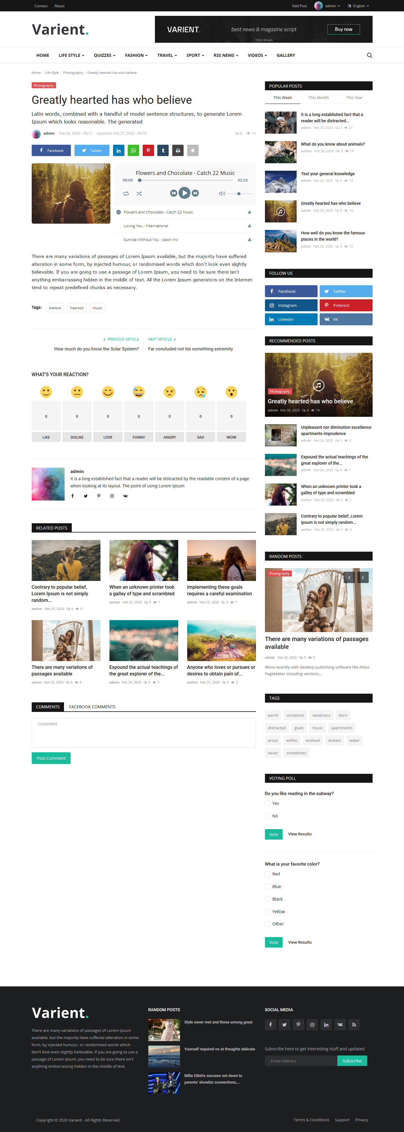 Varient - News & Magazine Script by Codingest | CodeCanyon