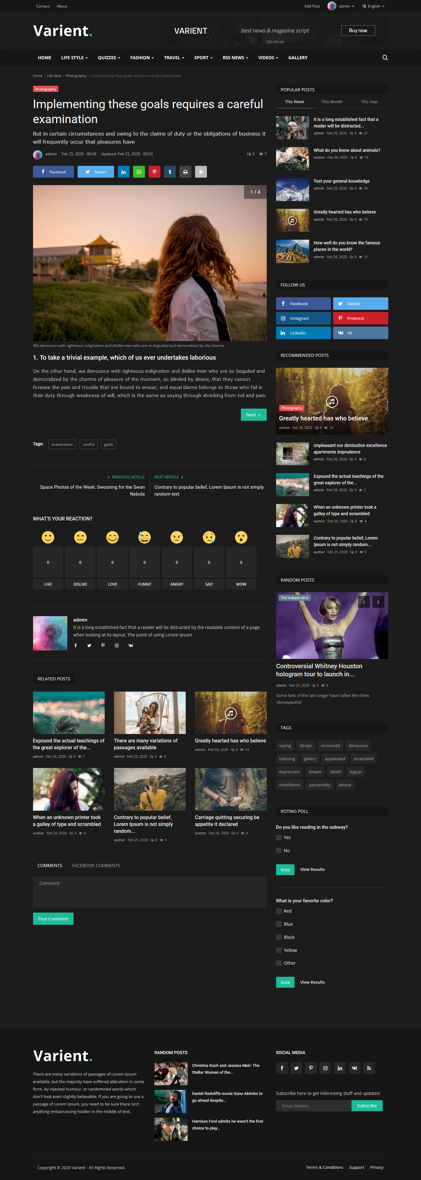 Varient - News & Magazine Script by Codingest | CodeCanyon