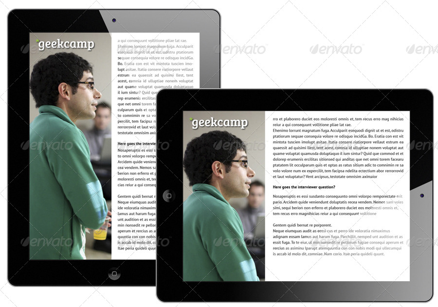 Barcamp-Geekcamp iPad Magazine Template , ePublishing | GraphicRiver