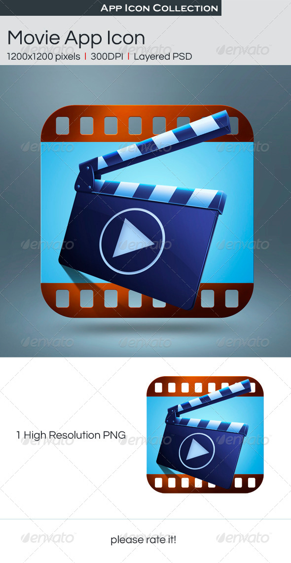 Movie App Icon by creativeartx | GraphicRiver