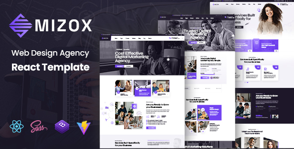 Mizox - Web Design Agency React Template by KodeSolution | ThemeForest