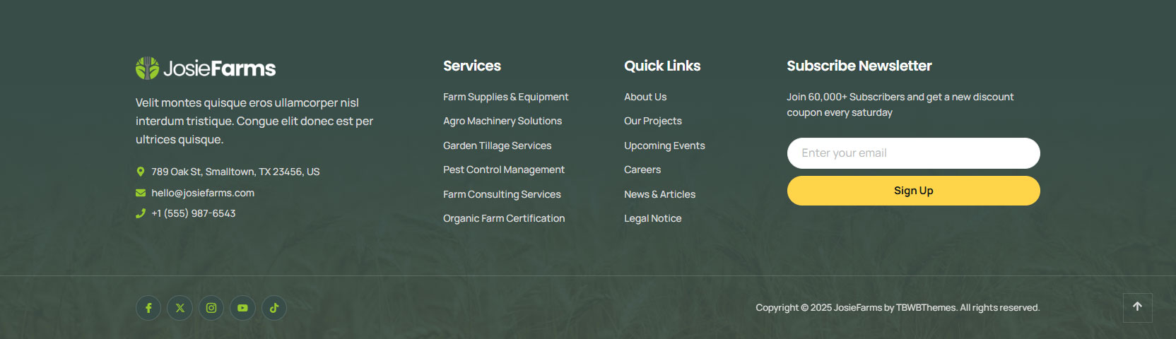 JosieFarms - Agriculture & Organic Farming Elementor Template Kit by ...