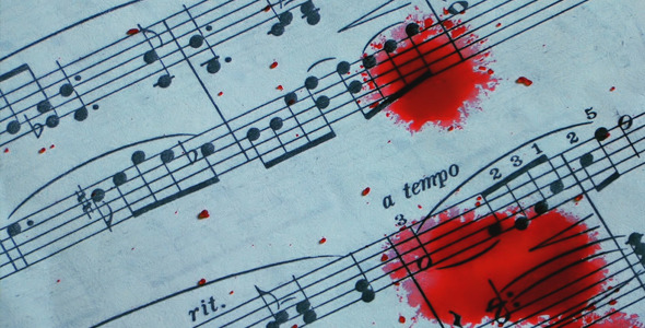 Blood Drops on Music Sheets, Stock Footage | VideoHive