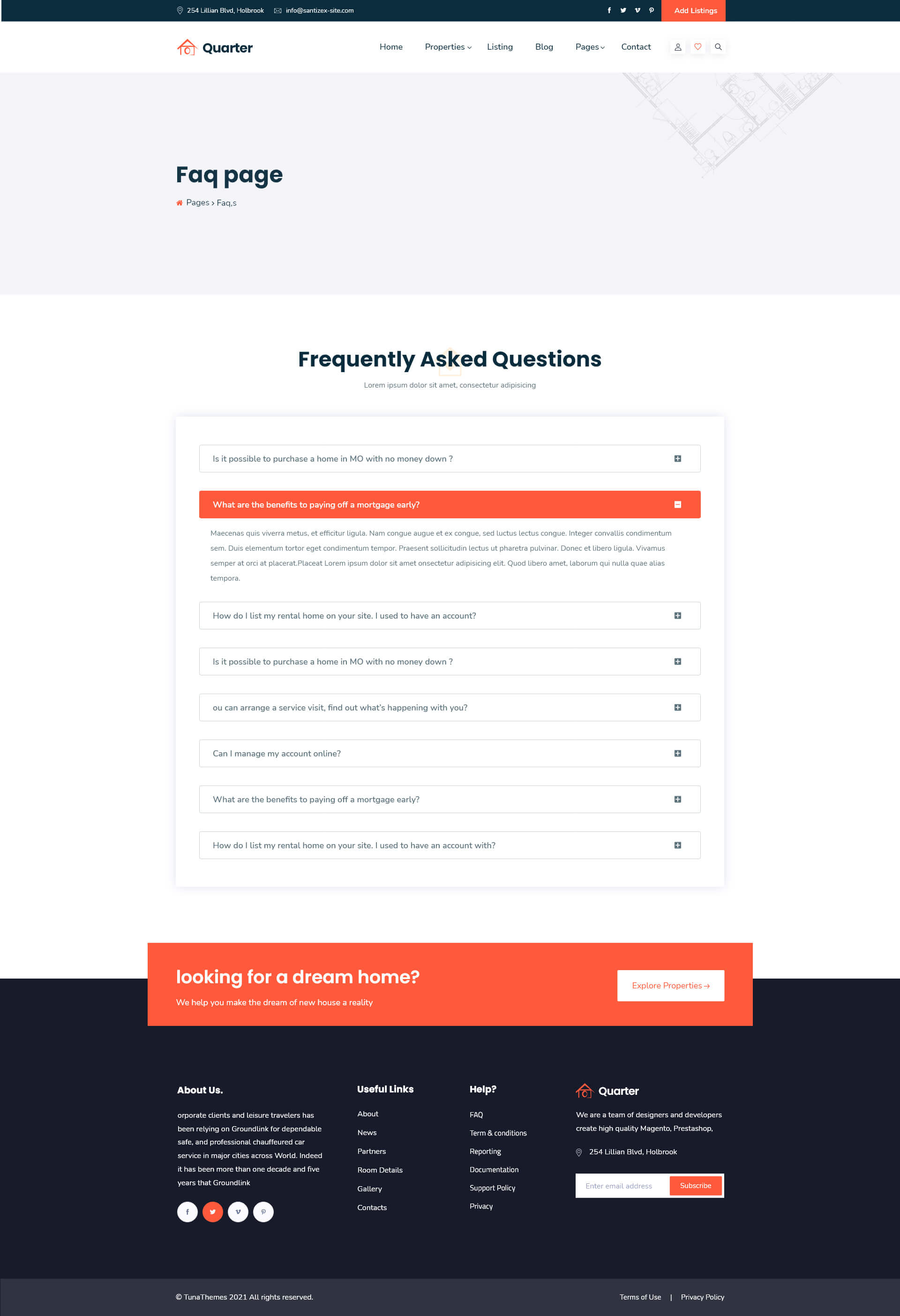 Quarter - Real Estate Adobe XD Template by TunaTheme | ThemeForest