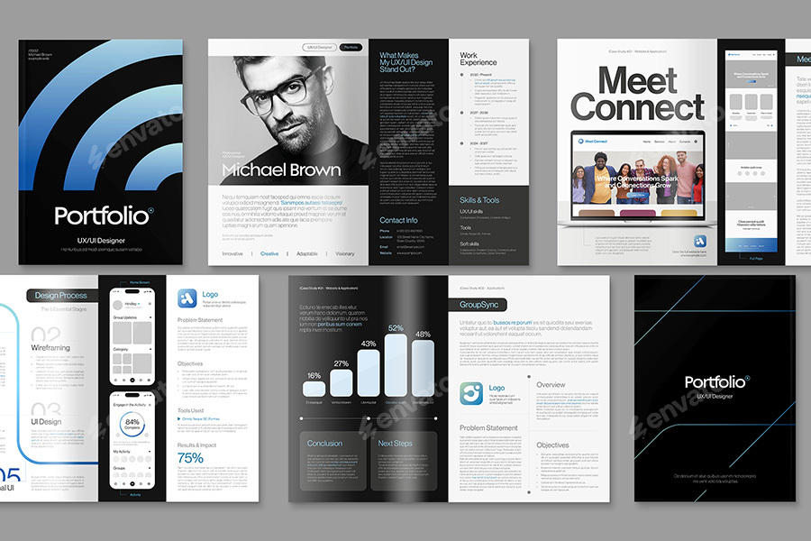 UX Designer Portfolio Template, Print Templates | GraphicRiver