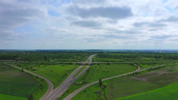 Aerial View Of Highway Interchange Ukraine, Stock Footage | VideoHive